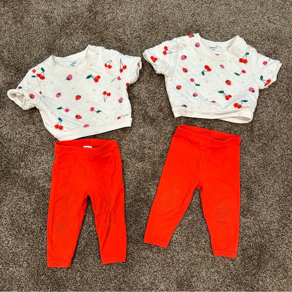 Carter's | Matching Sets | Set Of 2 Carters Baby Girl Cherry Strawberry ...